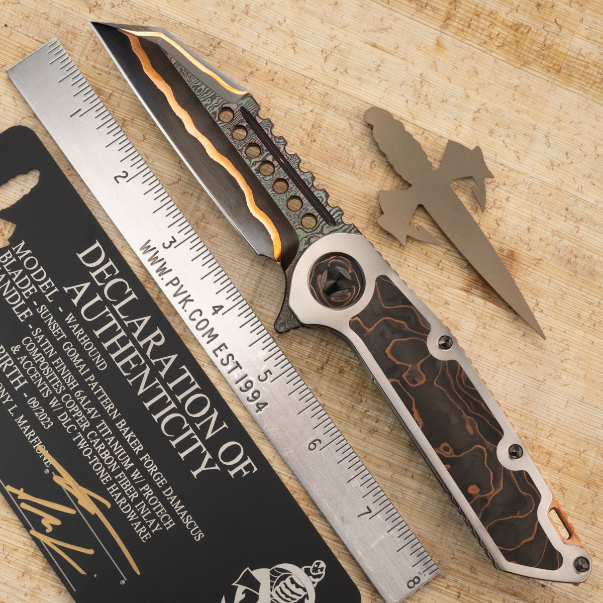 Marfione Custom Warhound Folder Baker Forge Sunset Gomai Pattern Satin ...
