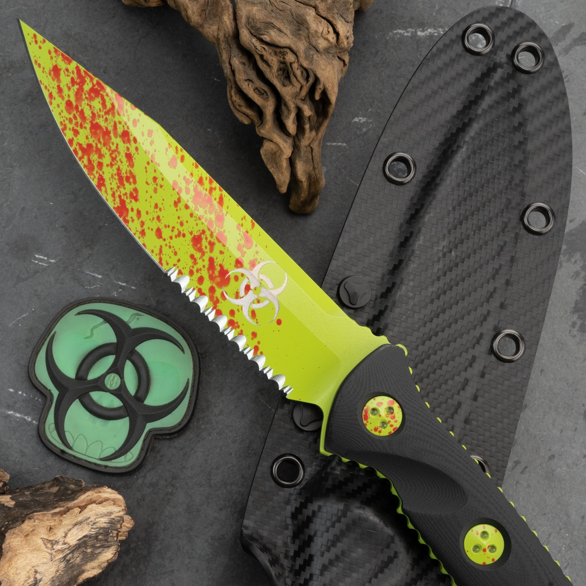 Microtech Socom Alpha 113-2Z Single Edge Zombie Partial Serrated Blade ...
