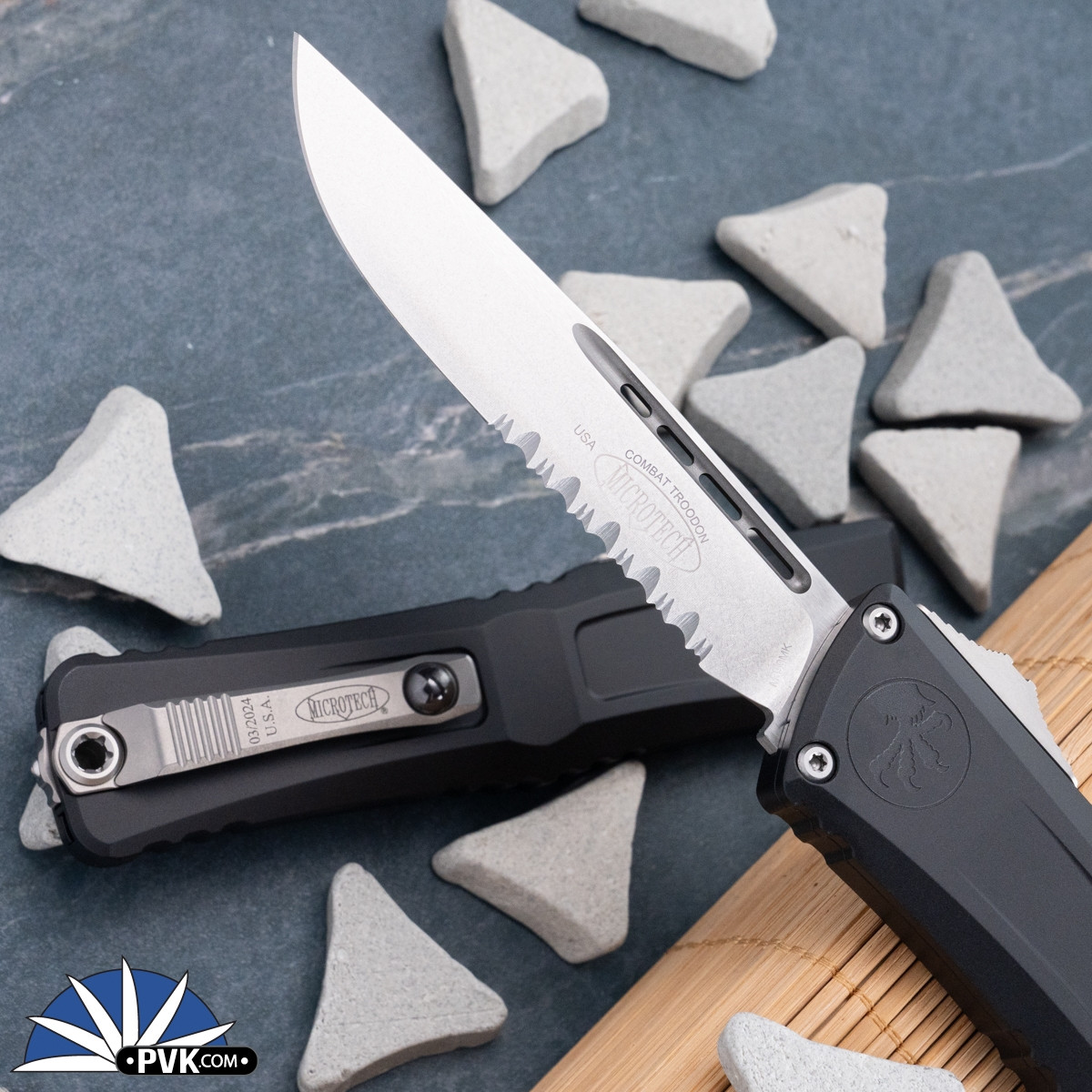 Microtech Combat Troodon Gen 3 1143-11 Single Edge Stonewash Partial ...
