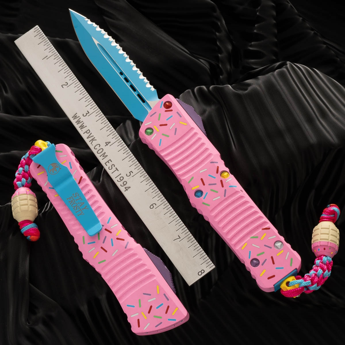 Microtech Combat Troodon - Dessert Warrior D/E Blue Full Serrated 142 ...