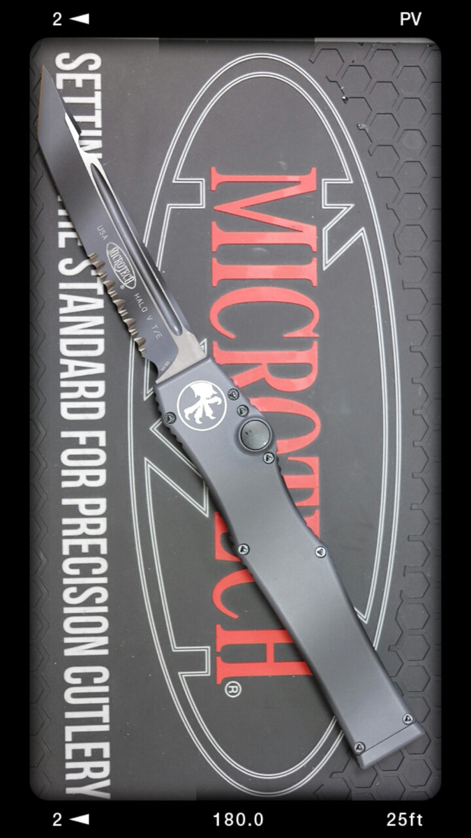 Microtech HALO 5 OTF Automatic Urban Camo Serrated Tanto - PVK