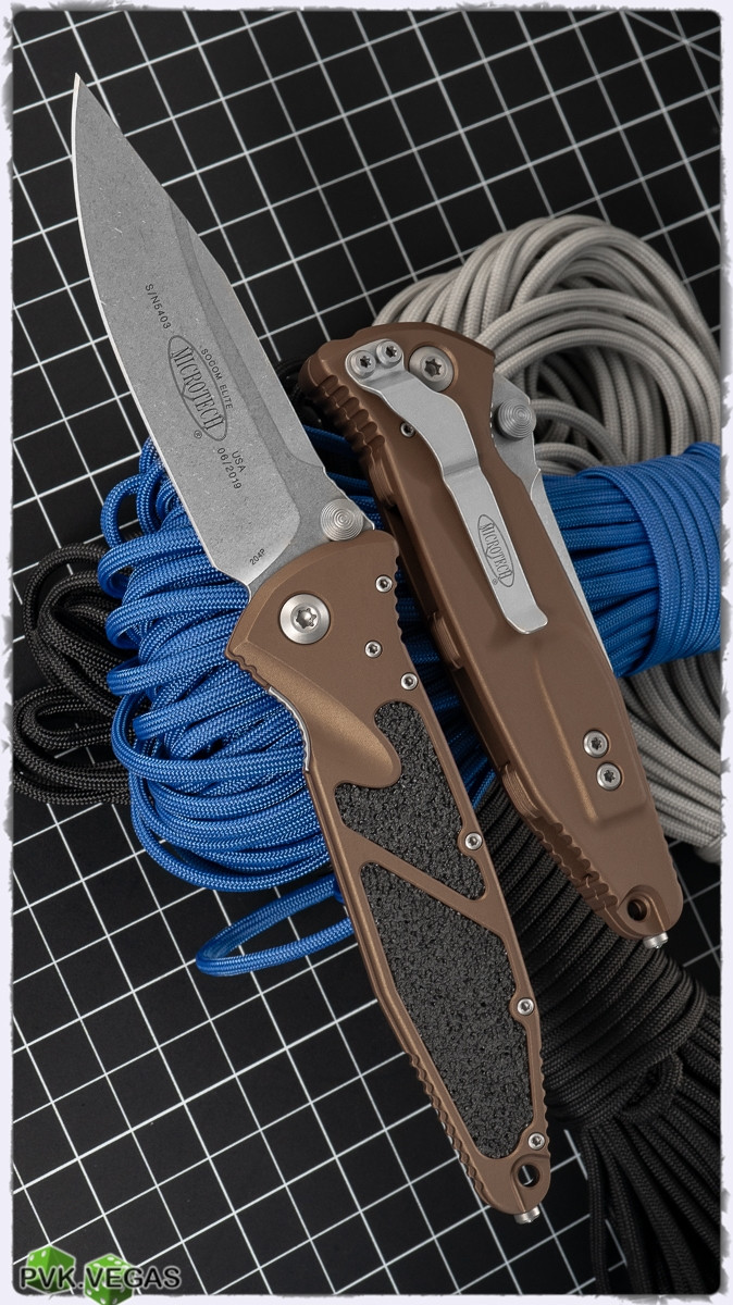 Microtech SOCOM Elite 160-10TA Stonewash Blade Tan Handle - PVK