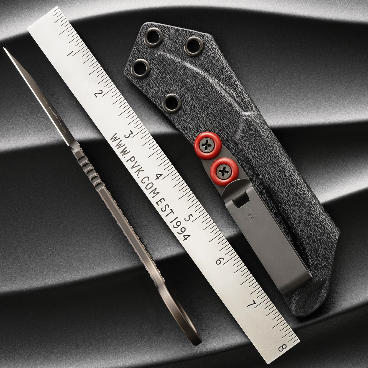 Microtech Feather 215-1DLCS DLC Fixed Blade Knife, Signature Series - PVK