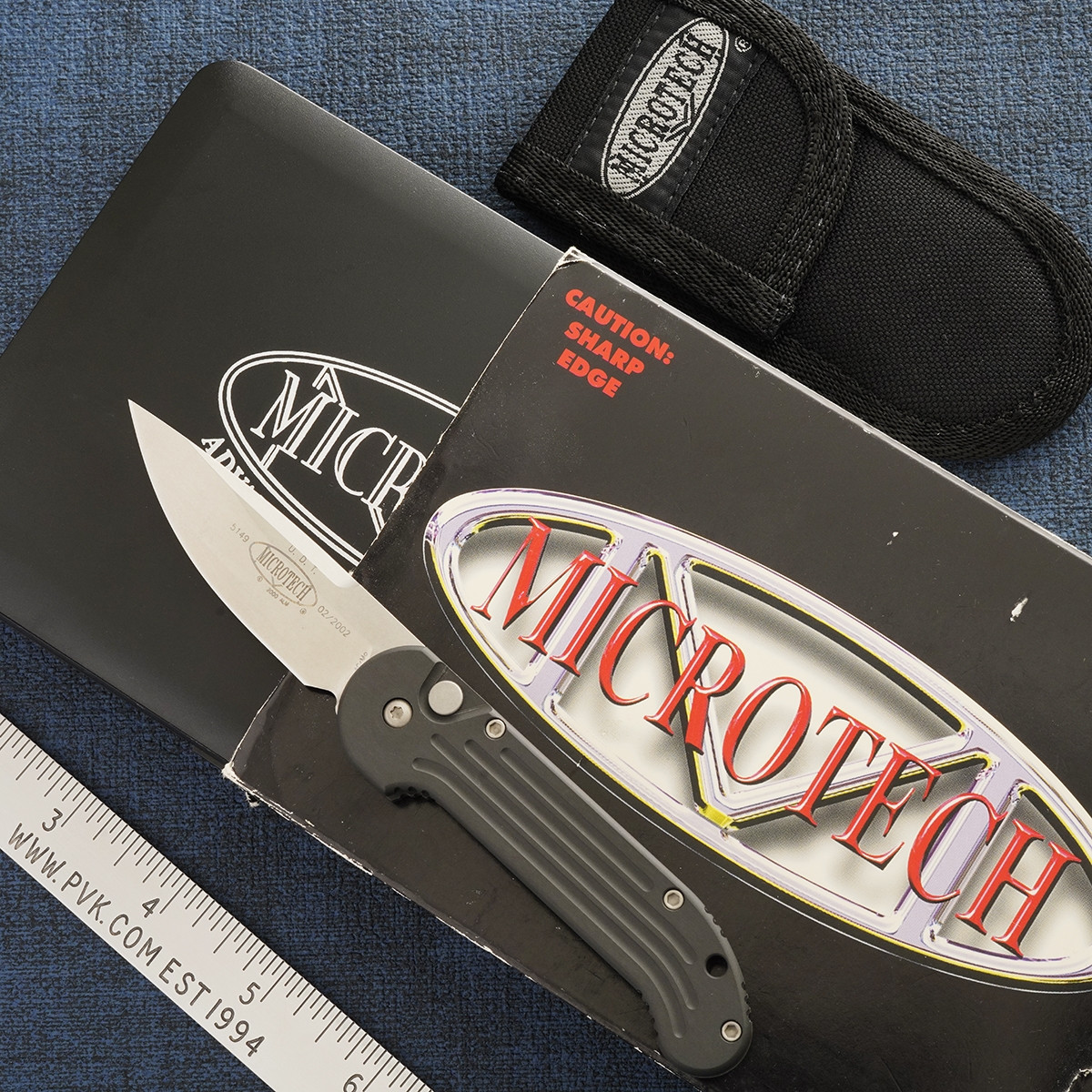 Vintage Microtech U.D.T. Stonewashed Blade, Black Handle. Dated 02/2002 ...