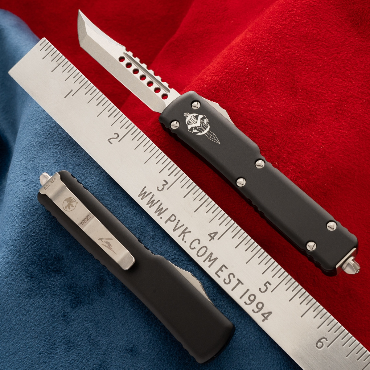Microtech UTX-70 Hellhound 419-10S Stonewash Blade - PVK