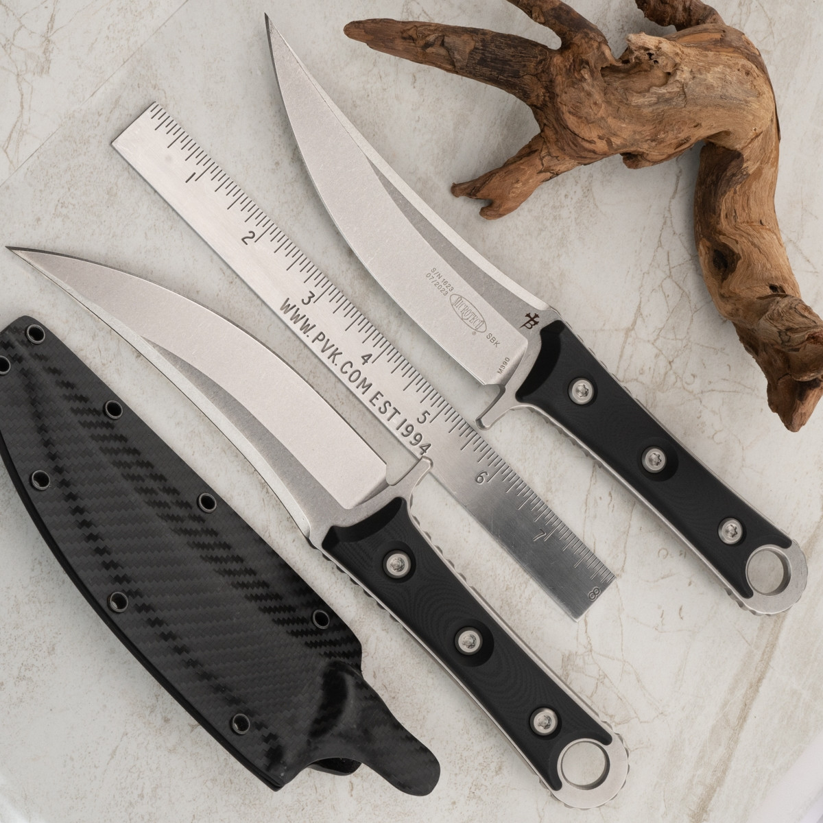 Microtech Borka SBK 200-10, Stonewashed Blade, Black G10 Handle - PVK