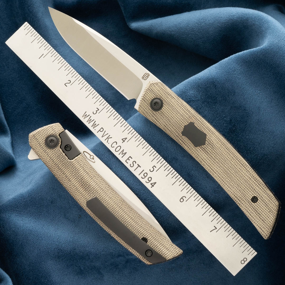 Jared Oeser F22 KickStop Flipper Knife M390 Machine Satin Blade Green ...