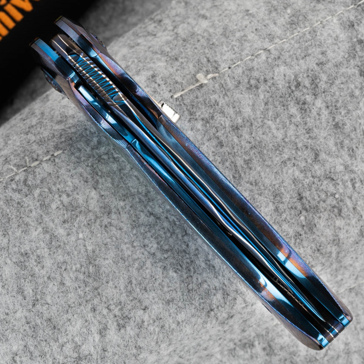 Peter Martin Knives Griz Auto, Blue Lava Lamp Damascus, Timascus Handle ...