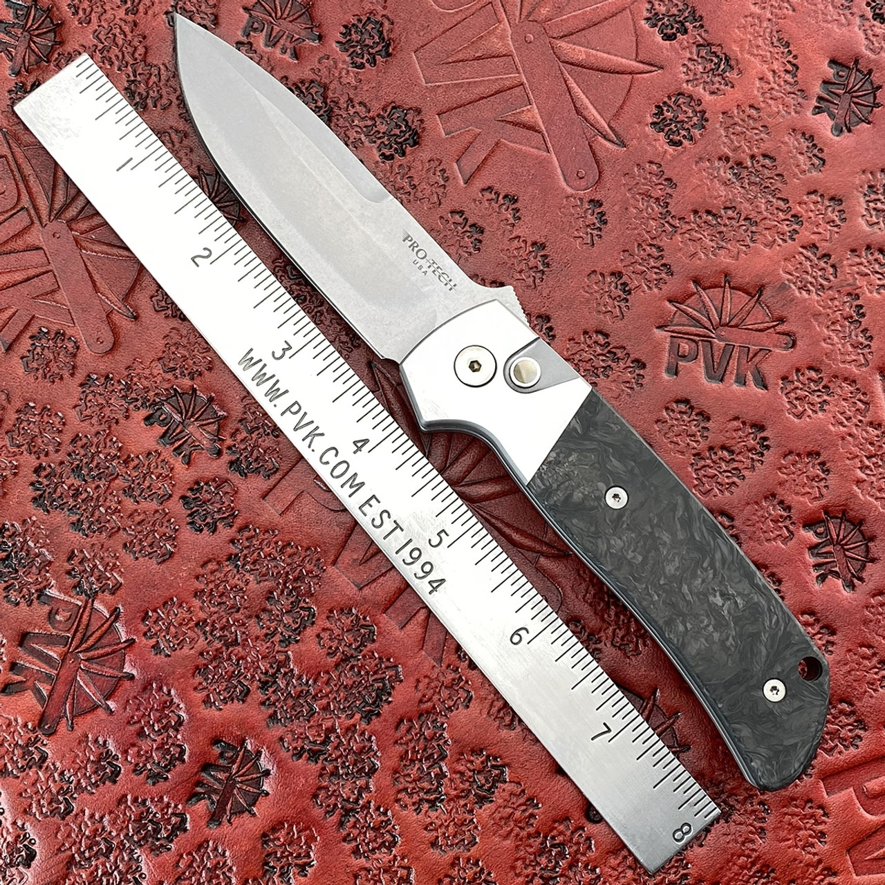 Protech Steel Custom Terzuola Atcf Auto Stonewash 416 Ss Dark Matter
