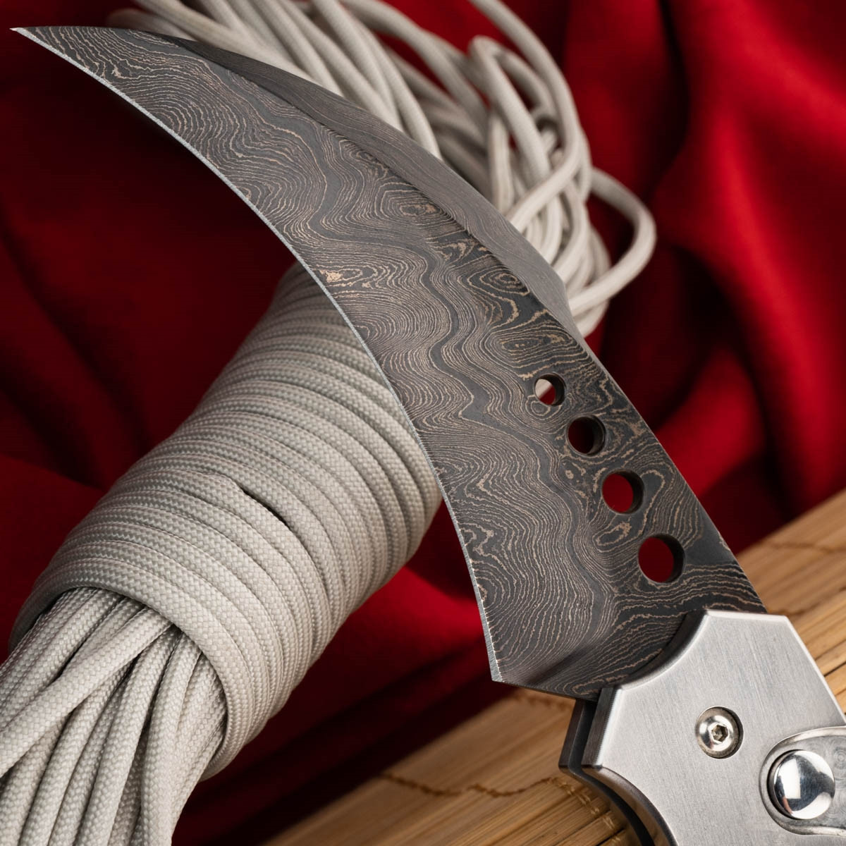Reese Weiland Rastor, Brad Vice Damascus, Steel Frame W/Carbon Fiber ...
