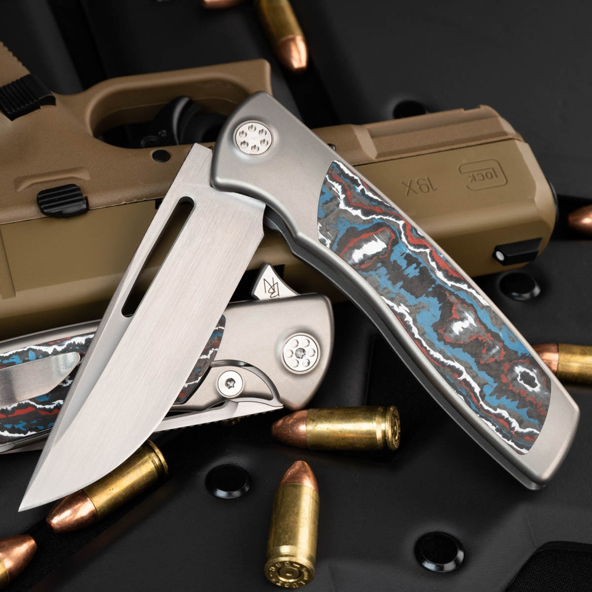 Sharp By Design (Brian Nadeau) Mini Evo Satin Drop Point, Nebula Fat ...