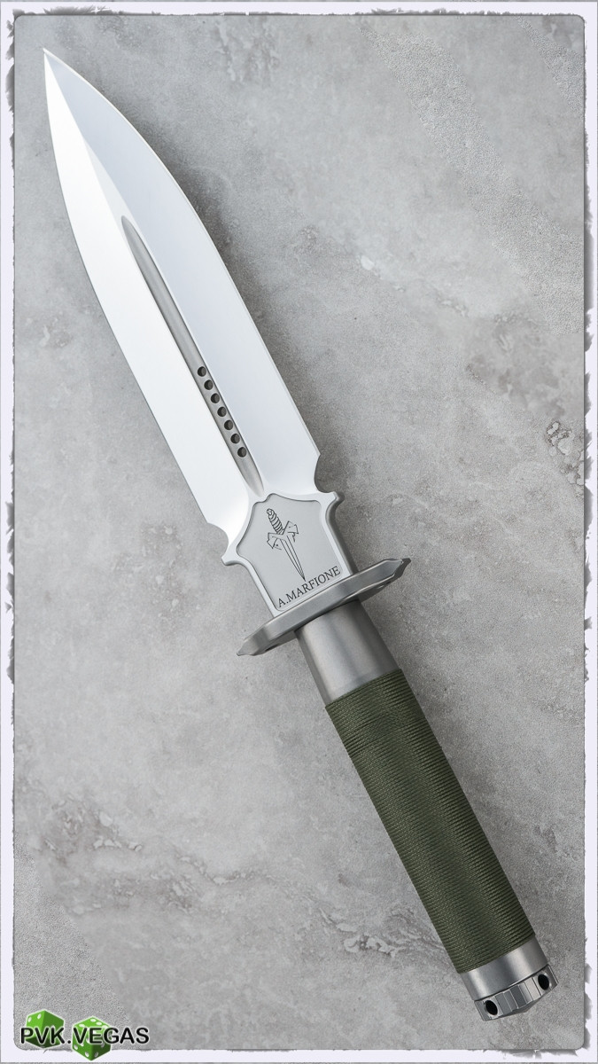 Marfione Custom Interceptor Dagger Mirror Polish Blade - PVK