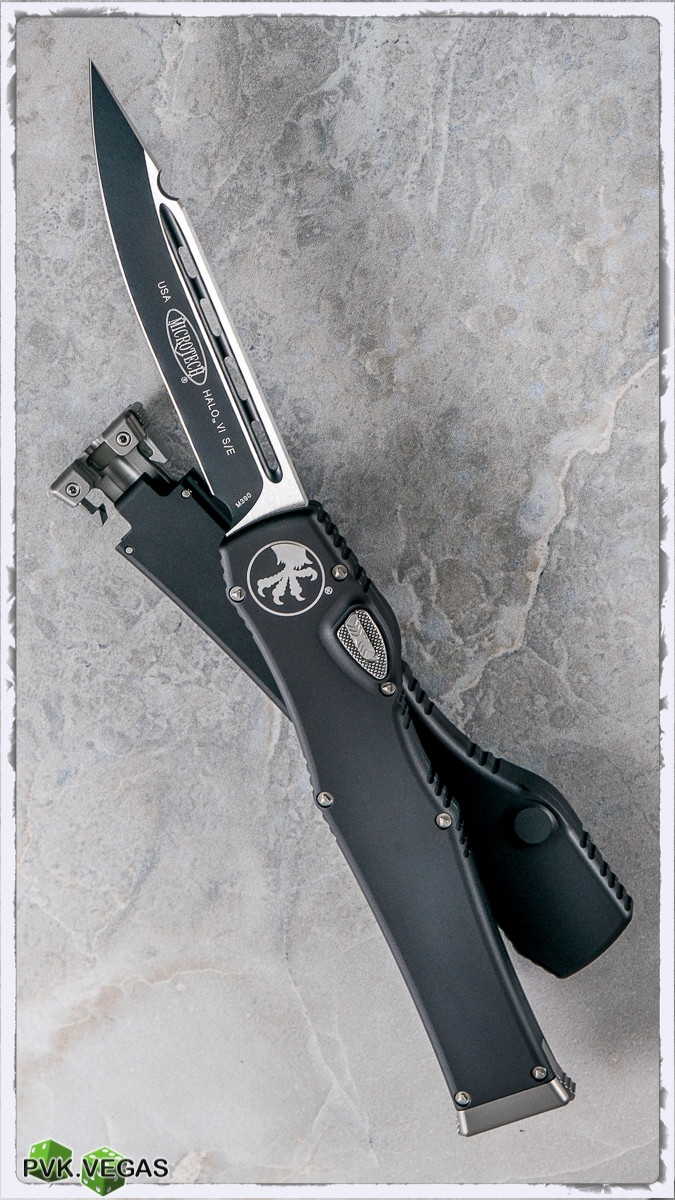 Microtech HALO 6 S/E 251-1 Black Blade Black Handle - PVK