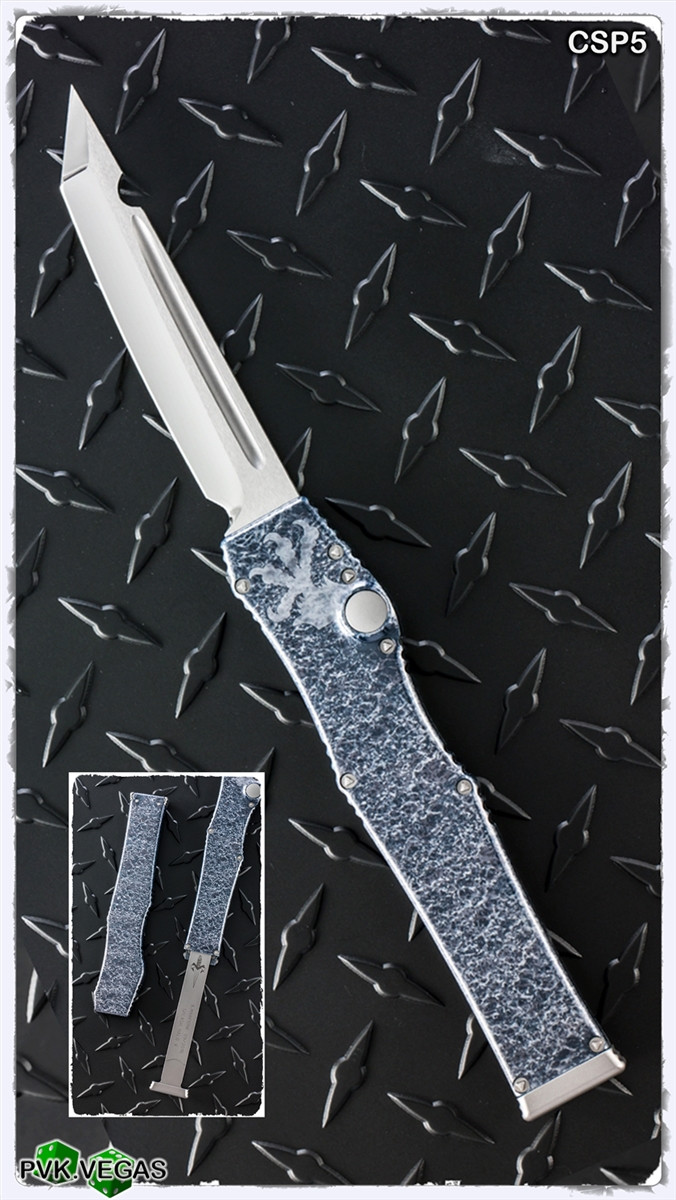 Marfione Custom HALO 5 High Polish Tanto Blade Splash Handle w/ Blue ...