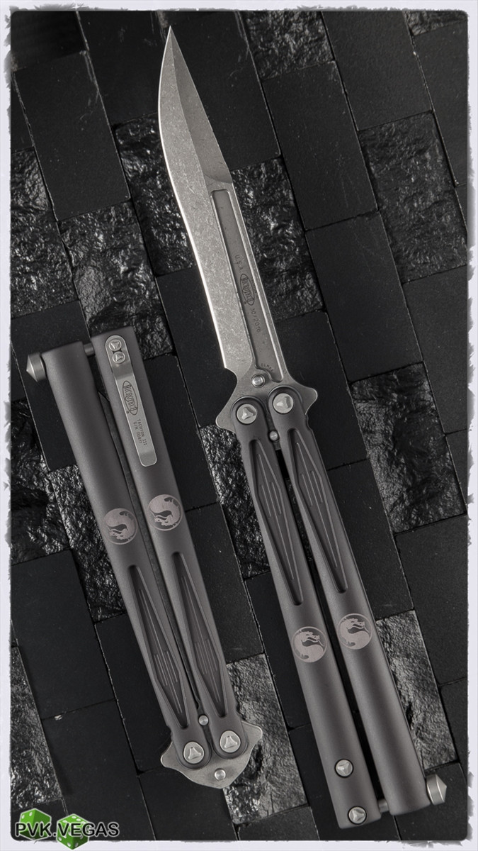 Microtech Tachyon III Balisong Knife Mortal Combat Engraved Apocalyptic ...