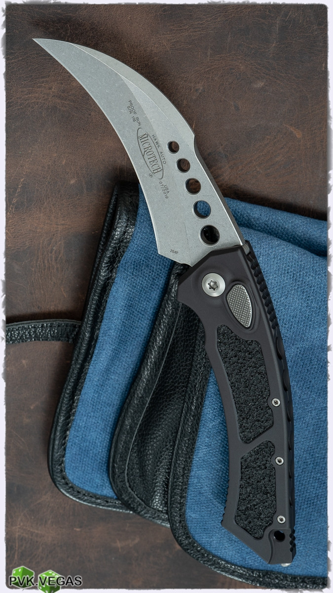 Microtech Hawk Auto w/ Inlay Proof Run 166-10 - PVK