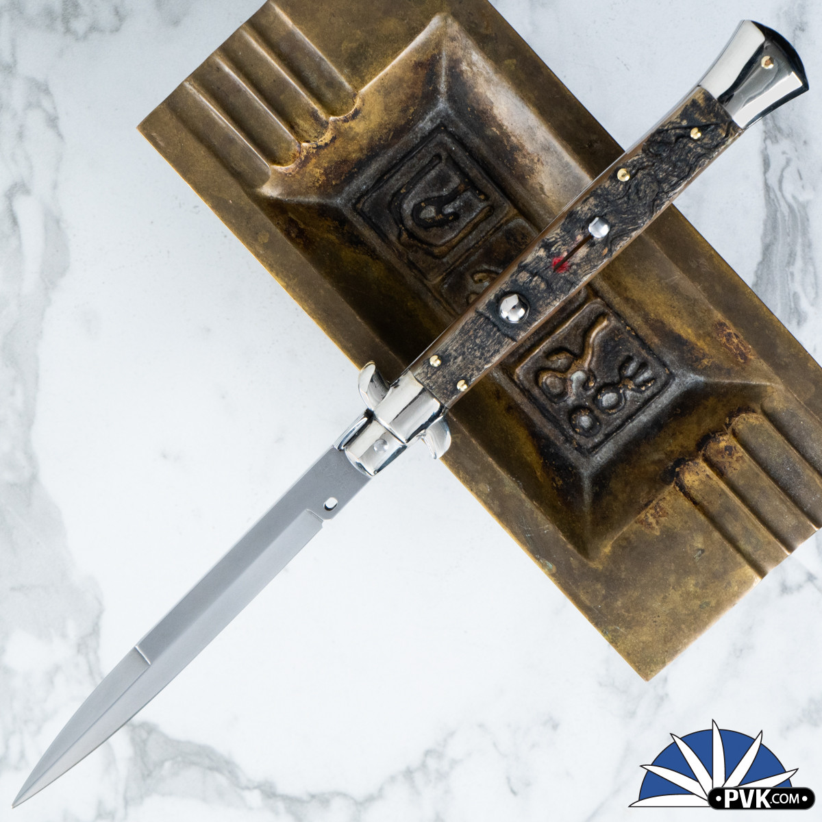 Frank B Italian Stiletto Pick Lock 11" Bayonet Rams Horn(28CM) - PVK