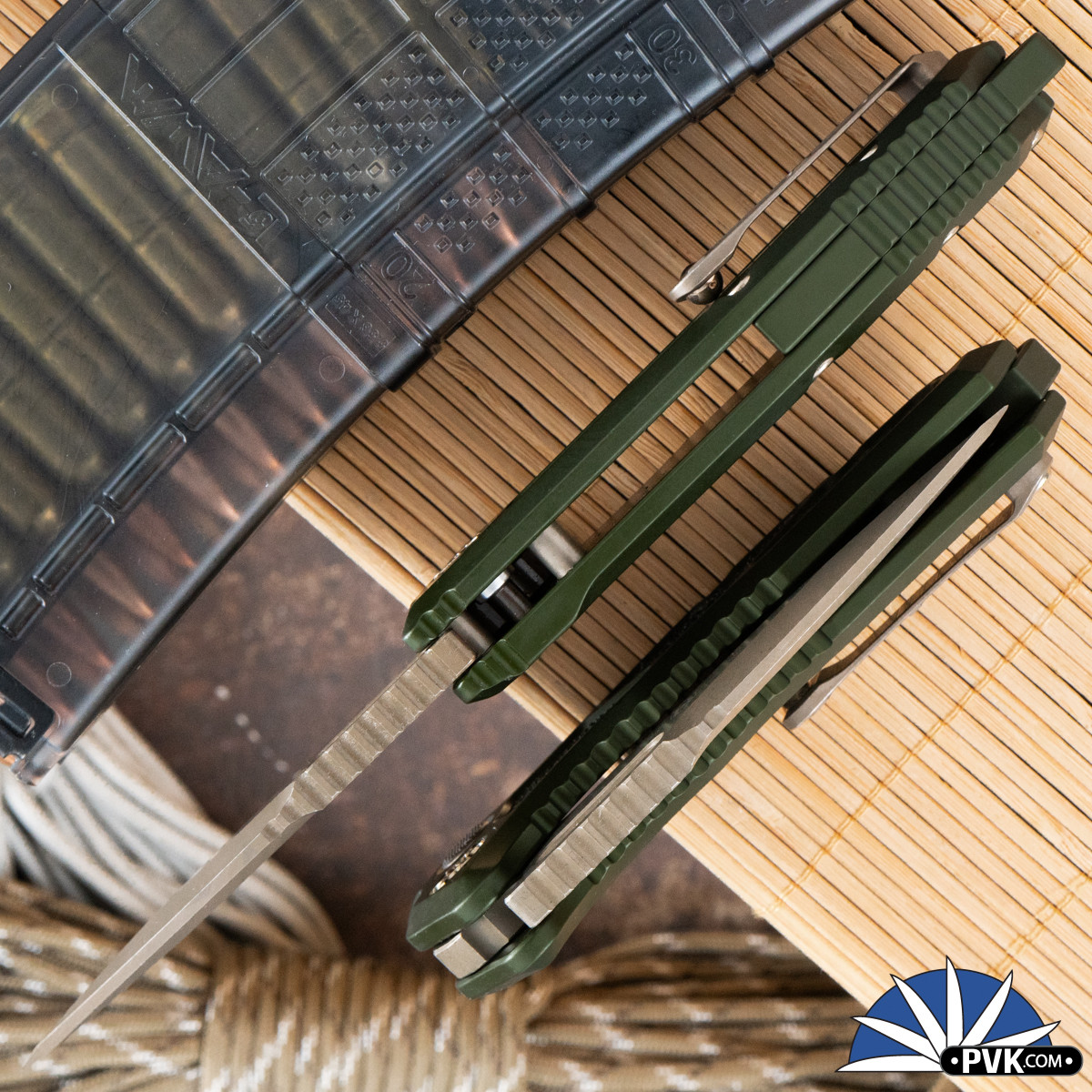 Heretic Knives Medusa Auto, Magnacut Tanto Bronze Blade, OD Green ...