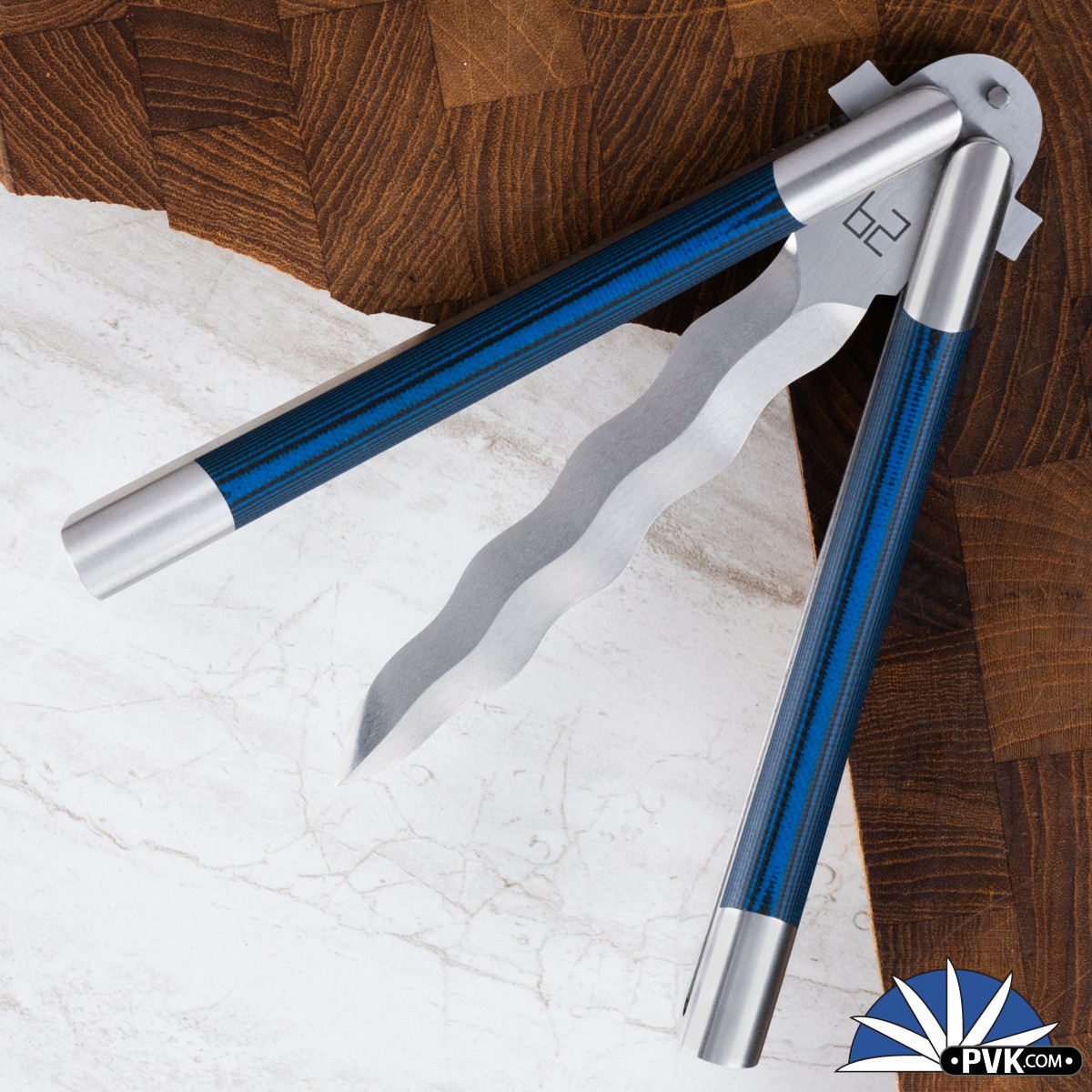 29 Knives Custom 5" S35VN Kris Blade, Blue/Black G10 , Channel Cut 303 ...