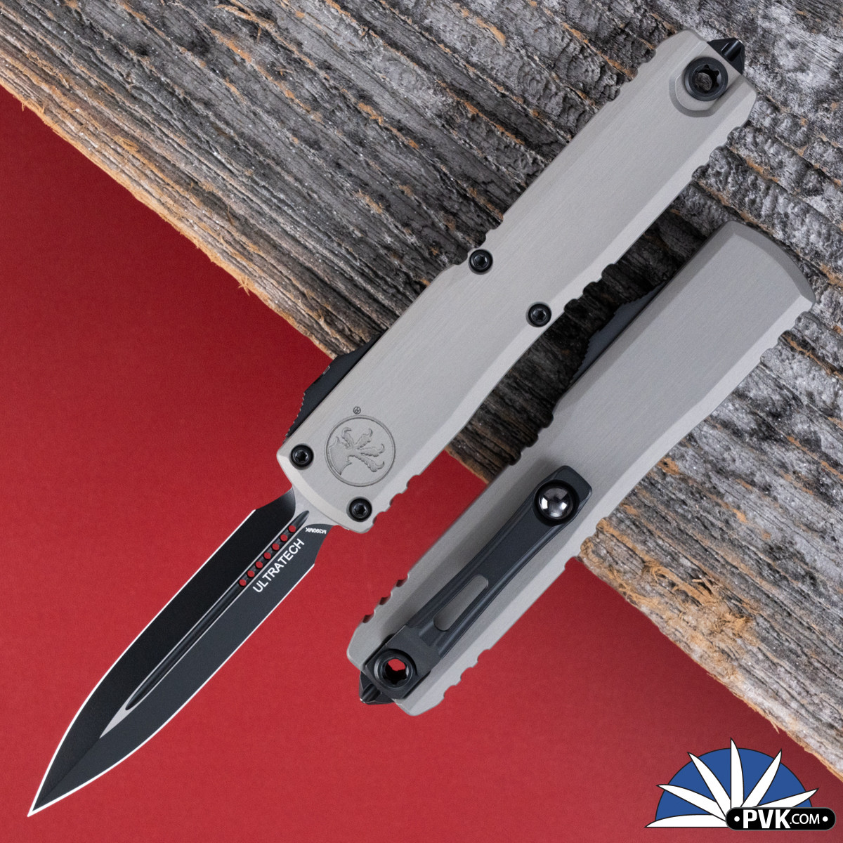 Microtech Ultratech ZBP Gen 3 1122-1NC Double Edge Black Blade, Natural ...