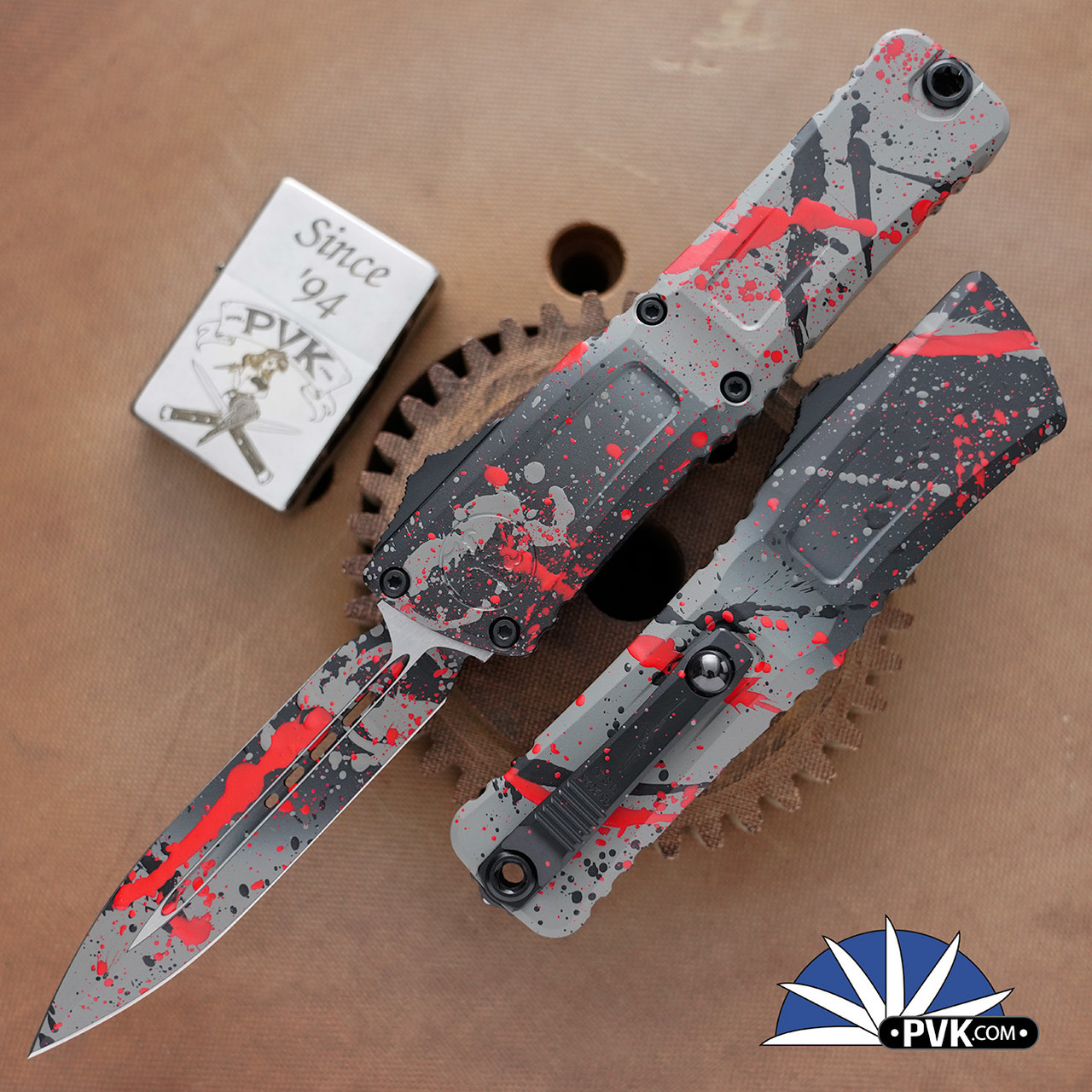 Microtech Combat Troodon Gen 3 1142-1BGBKRDSPLS Double Edge, Bull Shark ...