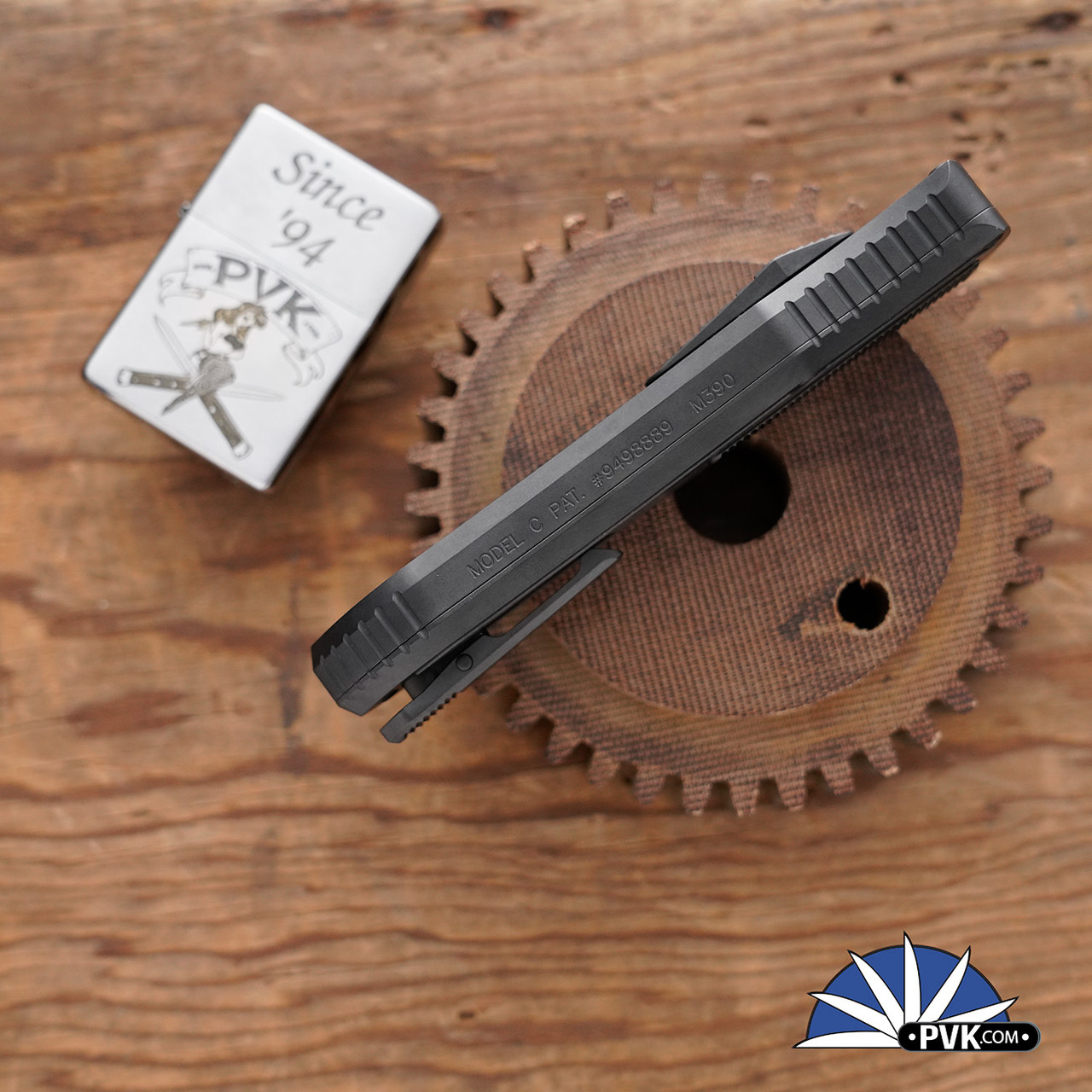 Hawk Knife Designs Deadlock Model "C" M390 DLC Double Edge Blade, DLC ...