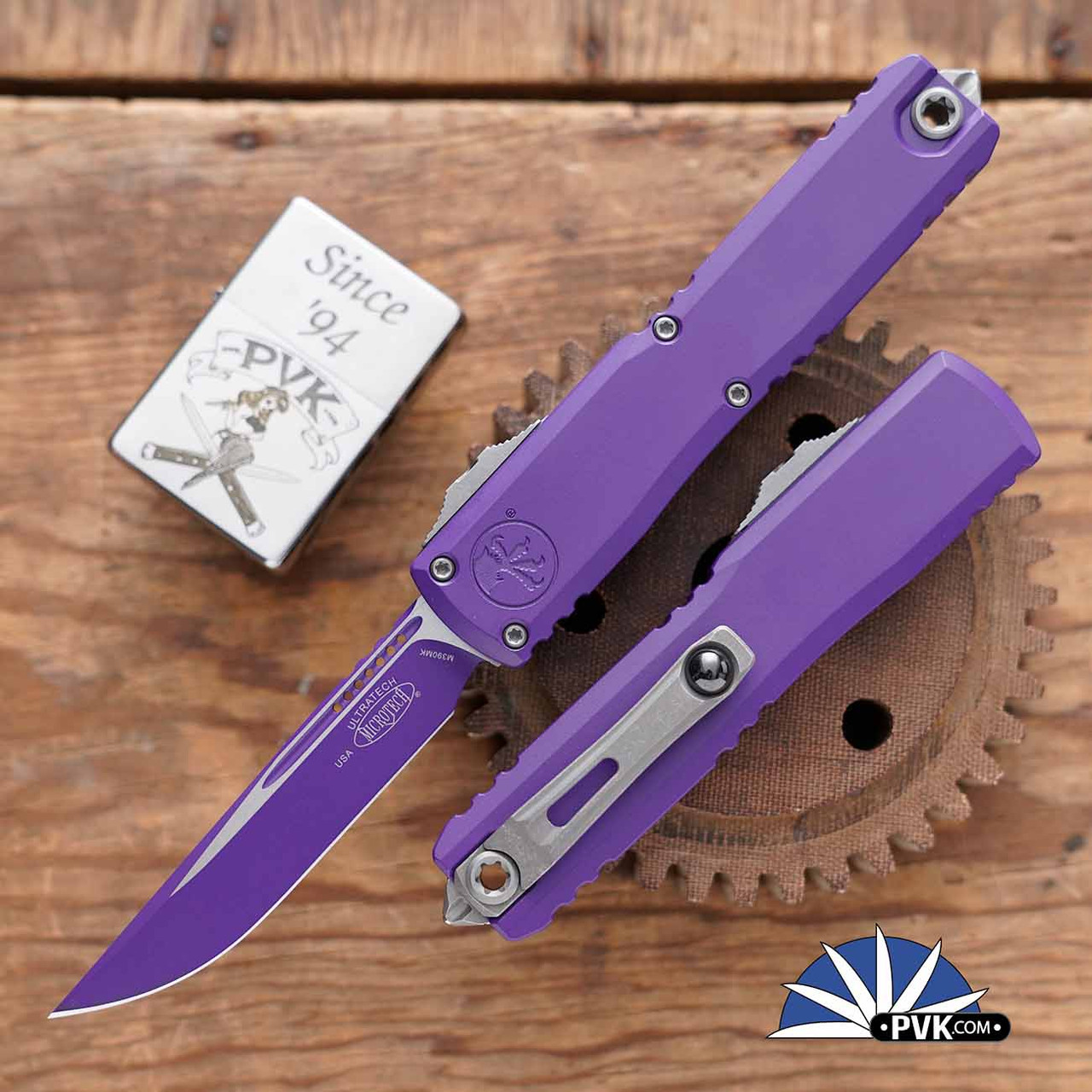 Microtech Ultratech ZBP Gen 3 1121-1PU-C16Z13 Single Edge Purple Blade ...