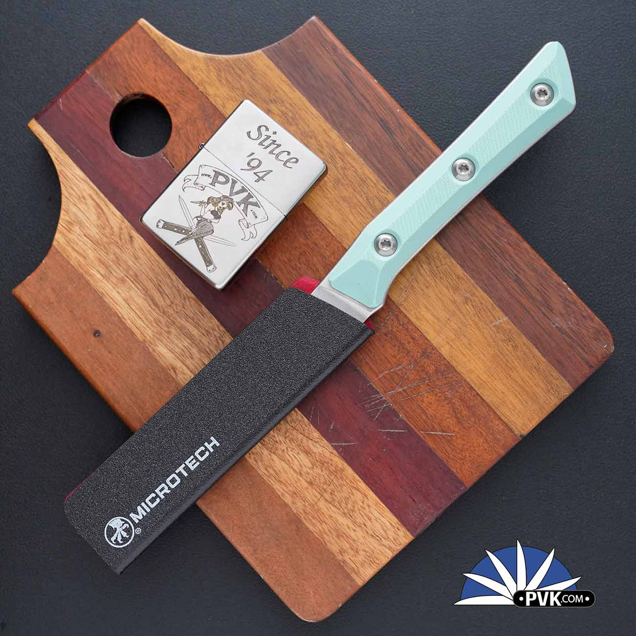 Microtech Kitchen Paring Knife 3500-10CA Stonewashed Blade, Caribbean ...
