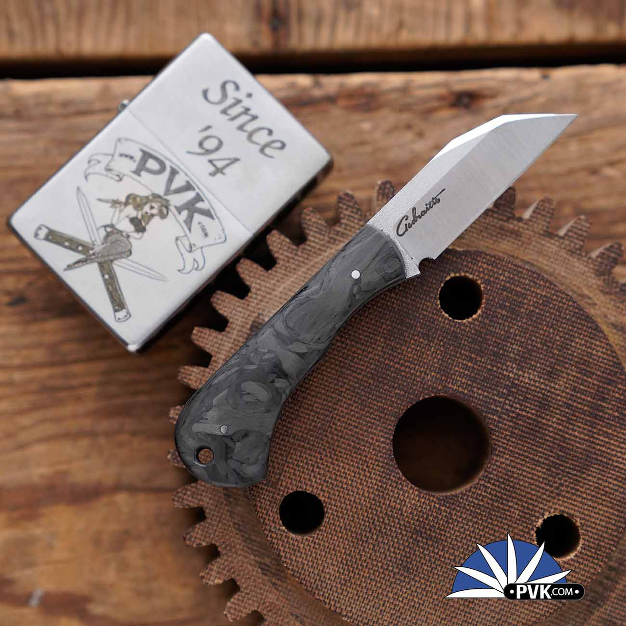 Chuck Gedraitis Custom Neck Knife, Wharncliffe Nitro-V Satin Finish ...