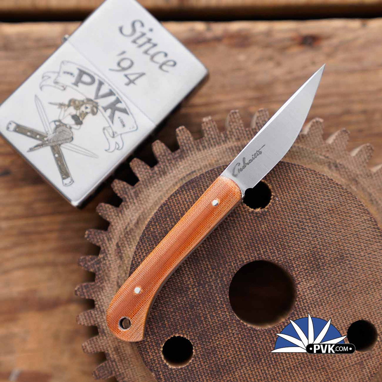 Chuck Gedraitis Custom Neck Knife, Drop Point Nitro-V Satin Finish ...