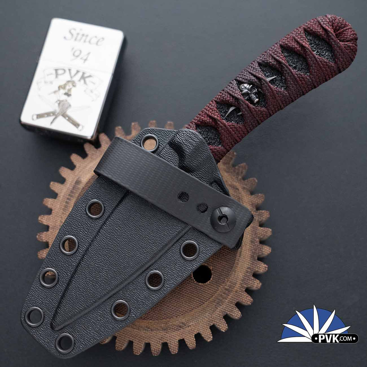 Bastinelli Creations Custom SIN Fixed Blade N690, RED Tsuka Wrap W ...