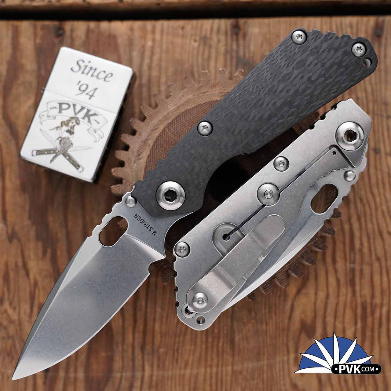 Strider Knives SnG Stonewashed S30V Blade, Carbon Fiber Top Scale ...