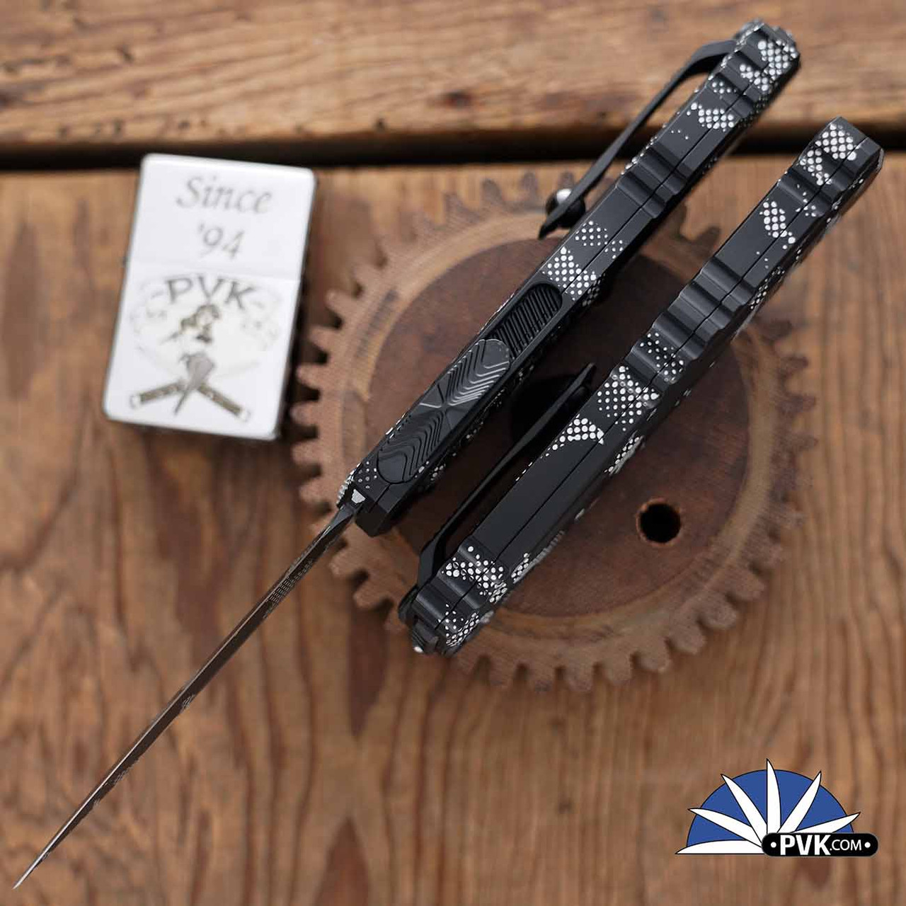 Microtech Cypher Gen 2 1242-1PXC Double Edge Black Blade, Pixel Camo ...