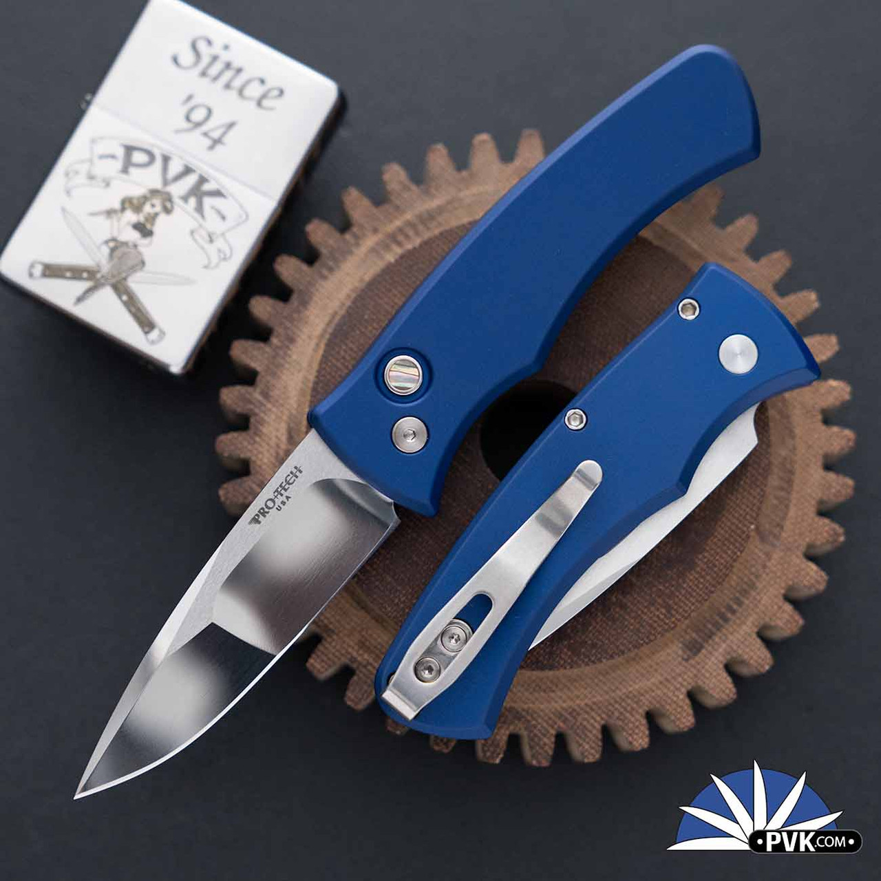 Protech Duke 2 Custom Auto, Mike Irie Compound Ground 154CM Blade, Navy ...