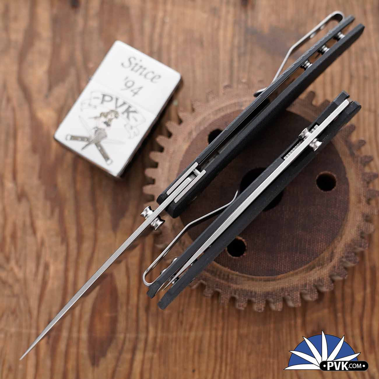 Three Rivers Manufacturing (TRM) Atom Linerlock, 20CV Blade, Jet Black ...