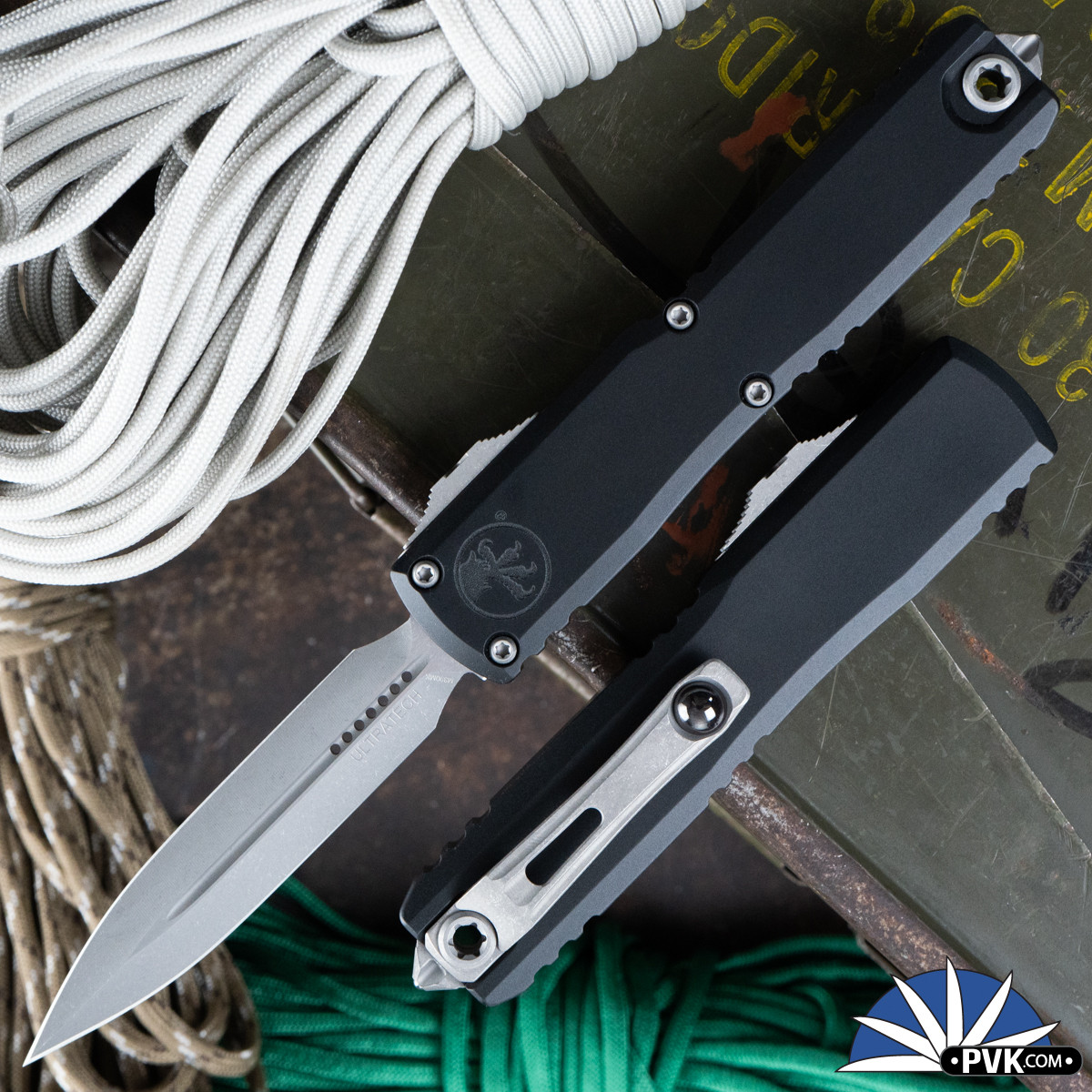 Microtech Ultratech ZBP Gen 3 1122-10AP Double Edge Apocalyptic Blade ...