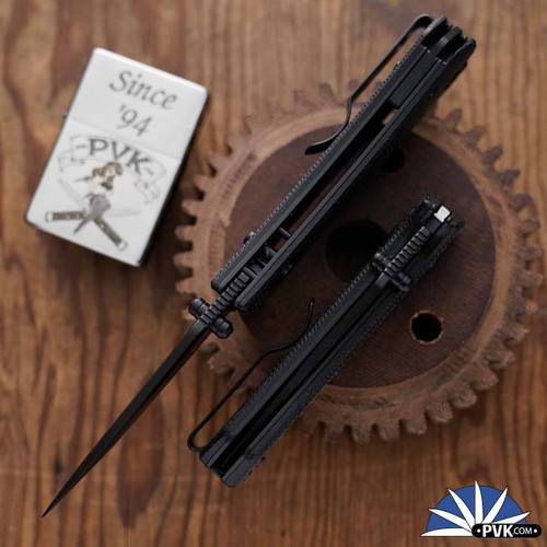 Auxiliary Manufacturing Crossbar Lock Coffin, Black 14C28N Tanto Blade ...