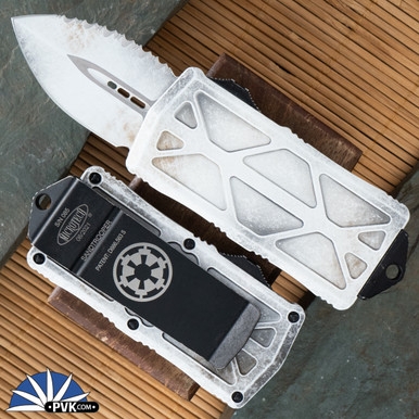 Microtech Exocet 157-3SA Double Edge Sandtrooper Full Serrated Blade ...