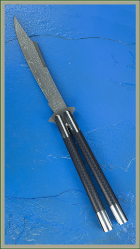 29 Knives Custom 5" Damascus Gayanug Blade Balisong - PVK