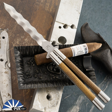 29 Knives Custom 5" S35VN Short Wave Kris Blade, Thunderstorm Kevlar ...