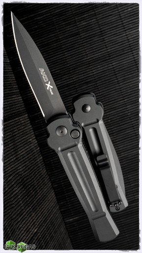 AKC X-treme Ace Automatic Knife - Black Handle Black Blade - PVK