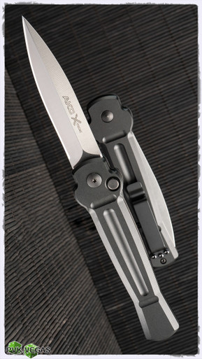 AKC X-treme Ace Automatic Knife - Black Handle Silver Blade - PVK
