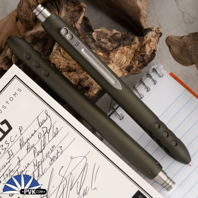 Blackside Customs Pen - Aircraft Aluminum, OD Green, Ti Clip - PVK