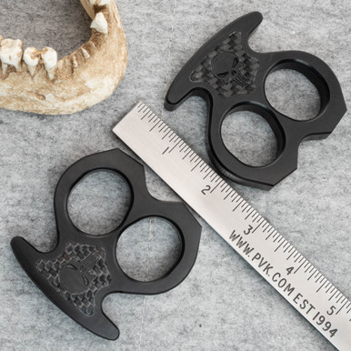 BURN Custom 2 Finger Knuckles Aluminum 1/2" Black w/Black Carbon Fiber ...