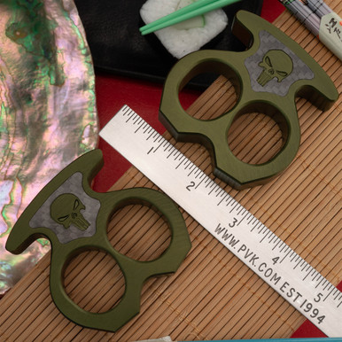BURN Custom 2 Finger Knuckles Aluminum 3/4" Green w/Black Carbon Fiber ...