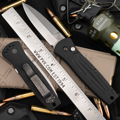 Benchmade 3551 Mini Stimulus Satin Blade w/Black Handle - PVK