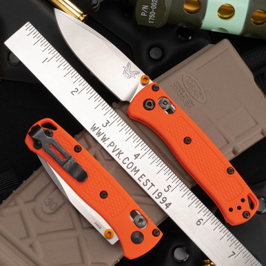 Benchmade 533 Mini Bugout Drop-point Orange Grivory - PVK