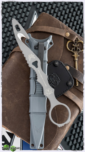 Benchmade SOCP Rescue Tool w/ Gray Sheath, Gray 440C - PVK