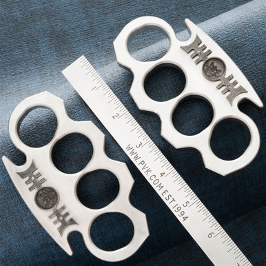 BURN Custom 4 Finger Knuckles Stainless Steel 1/2" Damascus Onlays - PVK