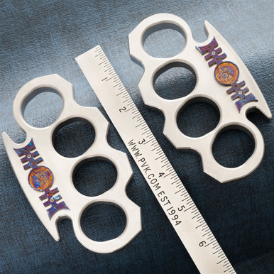 BURN Custom 4 Finger Knuckles Stainless Steel 1/2" Timasacus Onlays - PVK